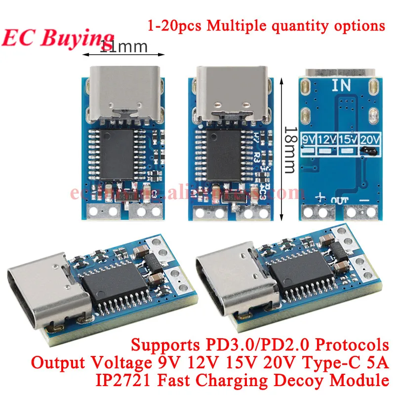 1-20Pcs IP2721 Fast Charging Charger PDC004-PD Type-C PD Decoy Board ...