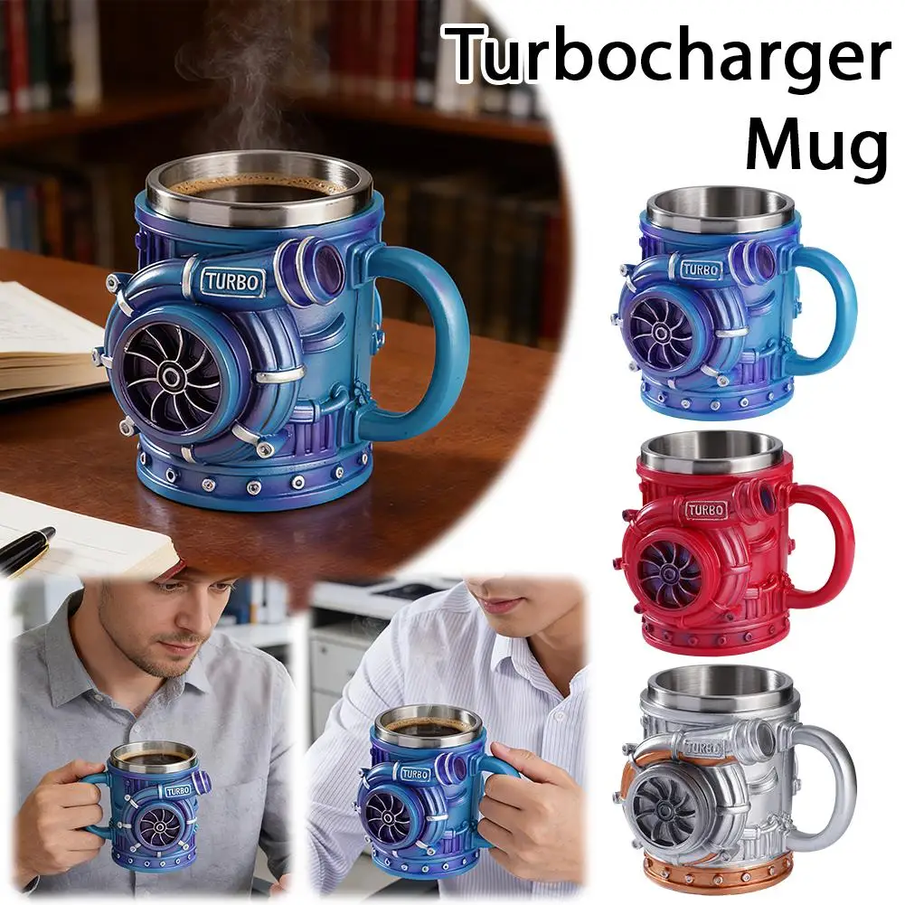 2026 Turbocharger Design Cup: Unique V8 Turbocharged Engine Coffee Mug ...