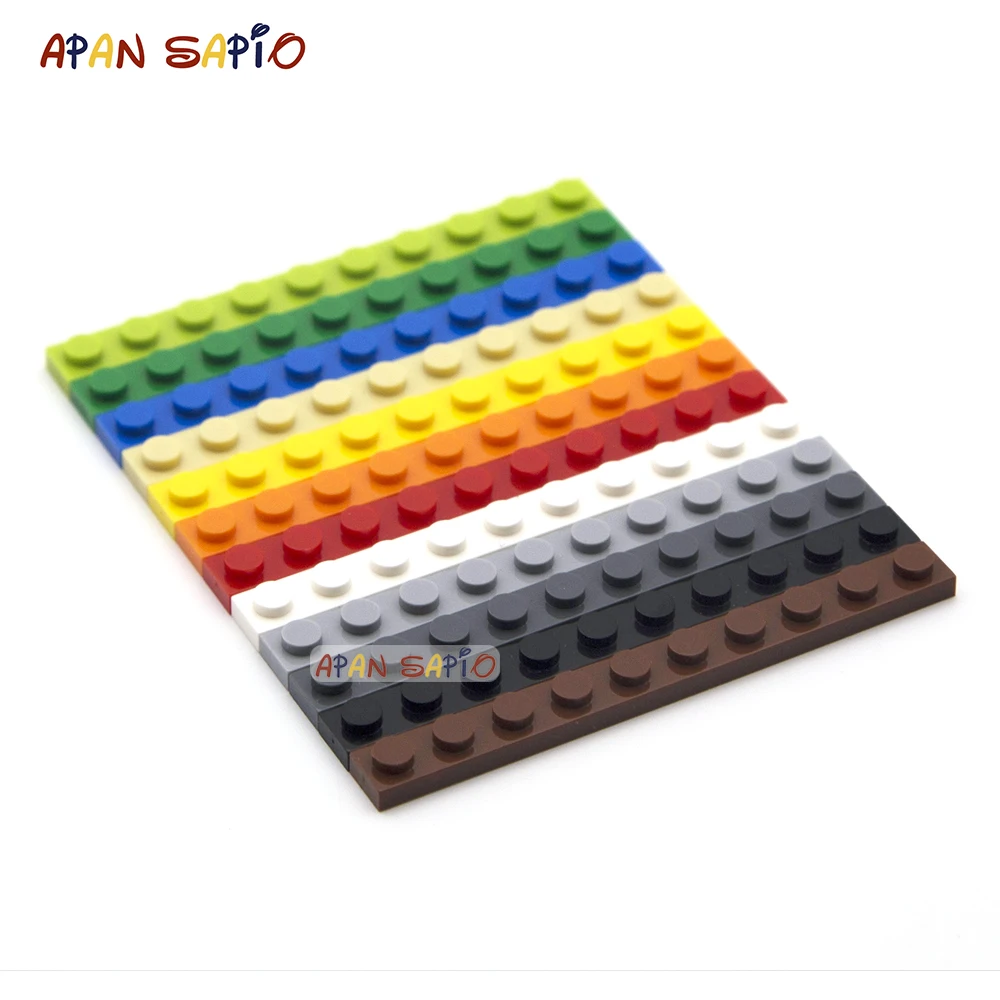 40pcs DIY Building Blocks Thin Figures Bricks 1x10 Dots 12Color ...