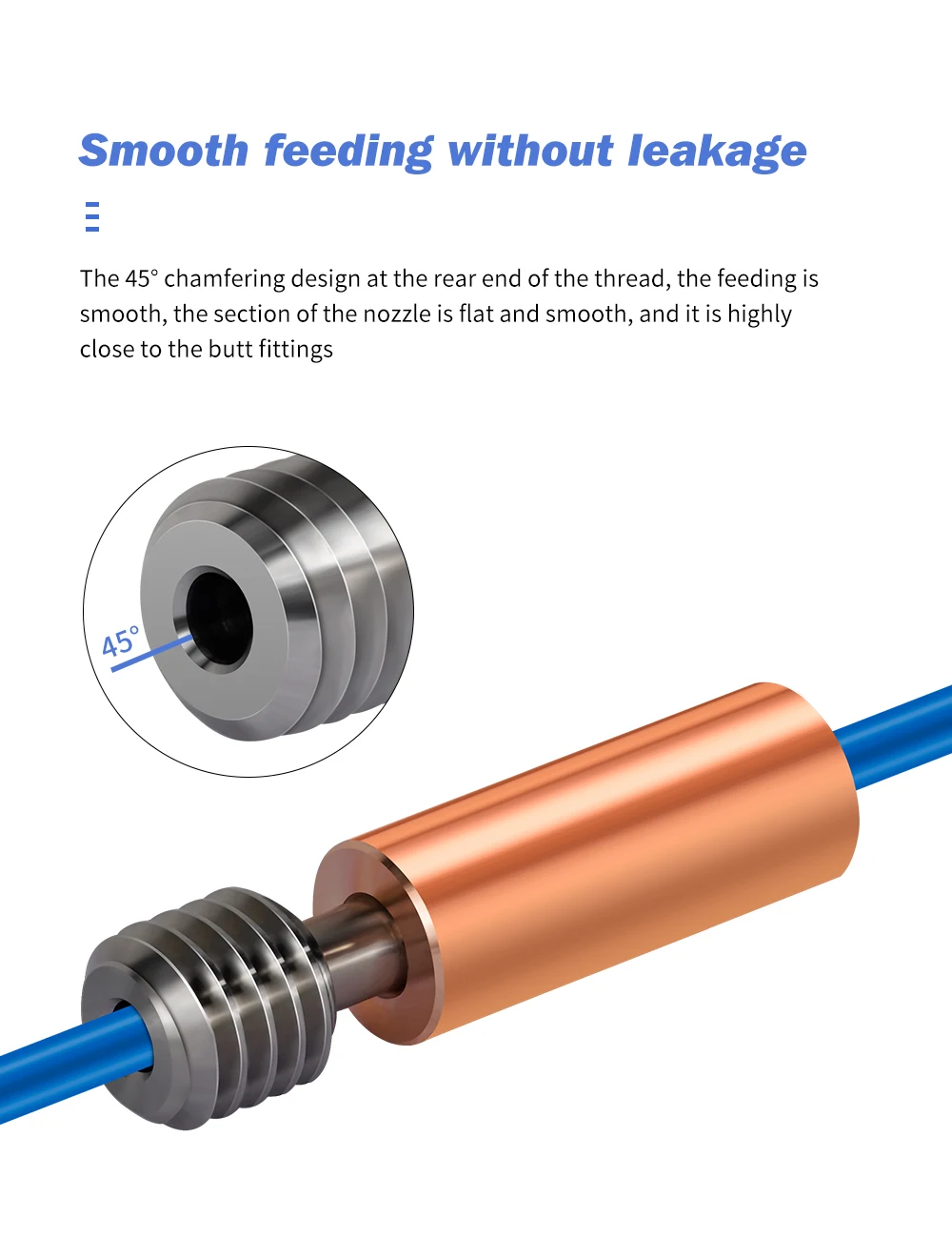 Bimetal Cr10 Heatbreak Titanium Alloy Heat Break Throat 1.75mm Copper ...
