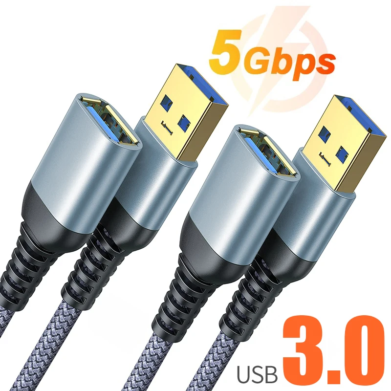 USB-Extension-Cable-5Gbps-High-Speed-Cord-Nylon-Braided-USB-3-0 ...