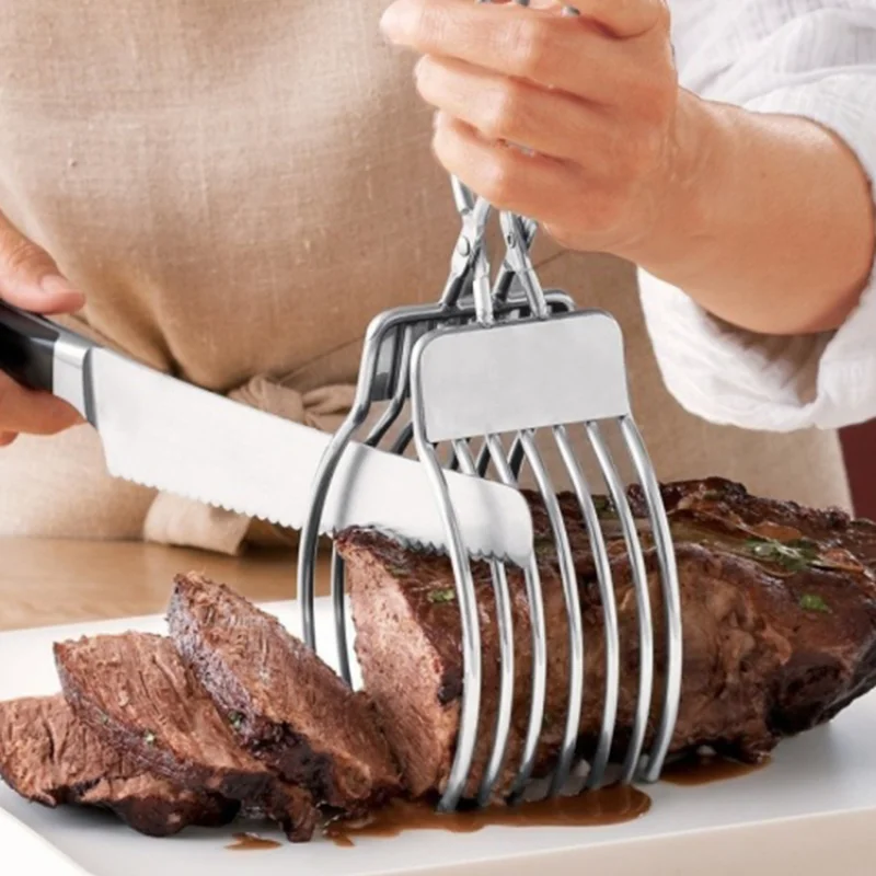Stainless-Steel-Grilled-Beef-Cutter-Bread-Slicing-Pliers-Vegetable-and ...