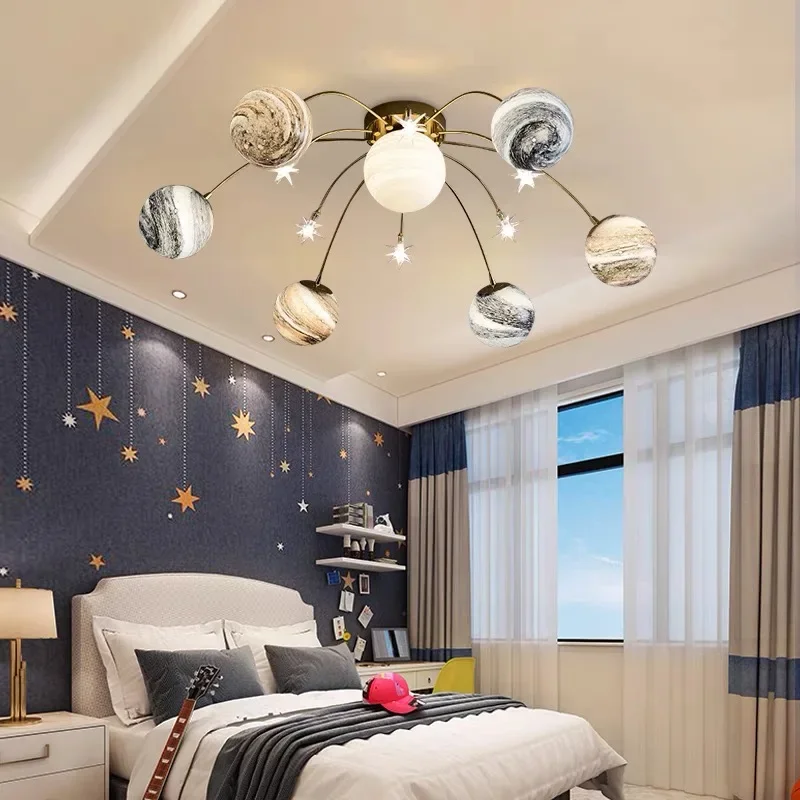 Nordic-Led-Space-Planet-Ceiling-Chandeliers-Kids-Room-Bedroom-Ceiling ...