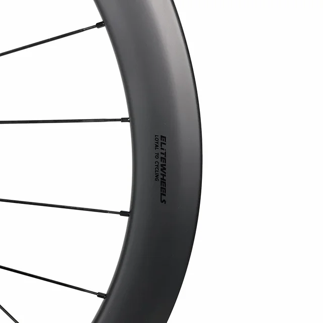 ELITEWHEELS 700C Tubeless Compatible Clincher Road Disc Carbon Wheels 60mm Depth 25mm Width ...