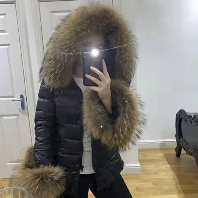 Women Winter Jacket Down Coat Real Fox Fur Collar Down Parka Outerwear Thick Warm Winter ...
