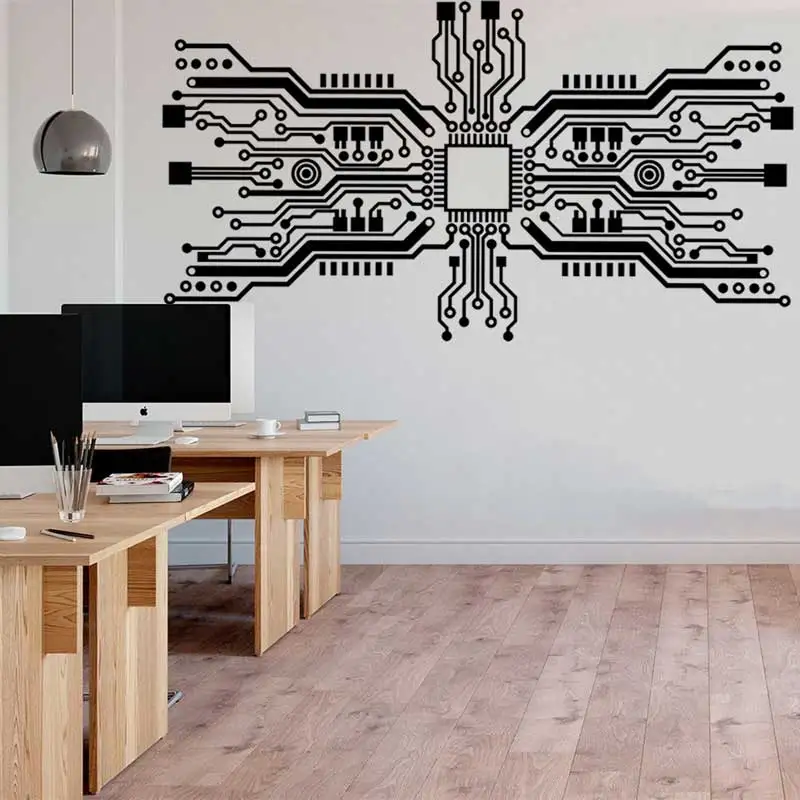 Circuit-Board-Chip-Wall-Sticker-Tech-Technology-CPU-Computer-IT-Science ...