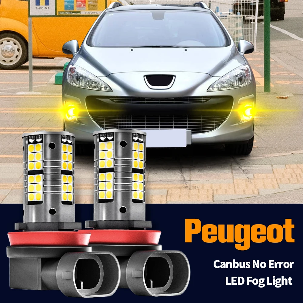 Pcs LED Fog Lâmpada Luz Blub H8 2 H11 Para Peugeot 207 3008 SUV 307 307 308 SW 4007 4008 407 408 ...