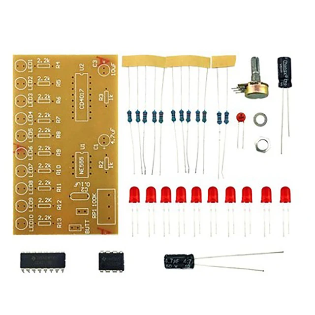 NE555 + CD4017 10-Weg Led Water Lamp Lassen Printplaat Diy Kit ...