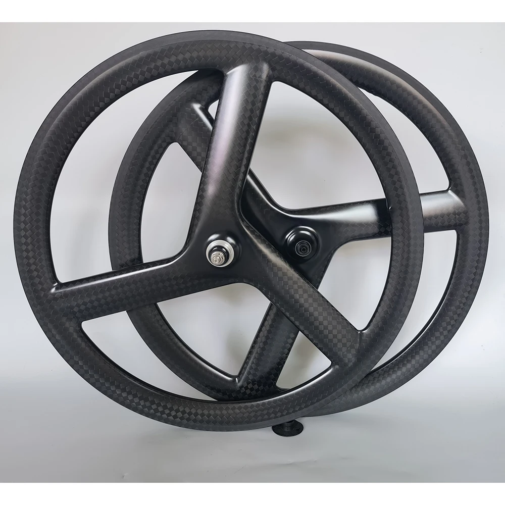 700c-Tri-Spoke-Road-Bike-Clincher-Wheels-Carbon-Fibre-Rim-Brake-Track ...
