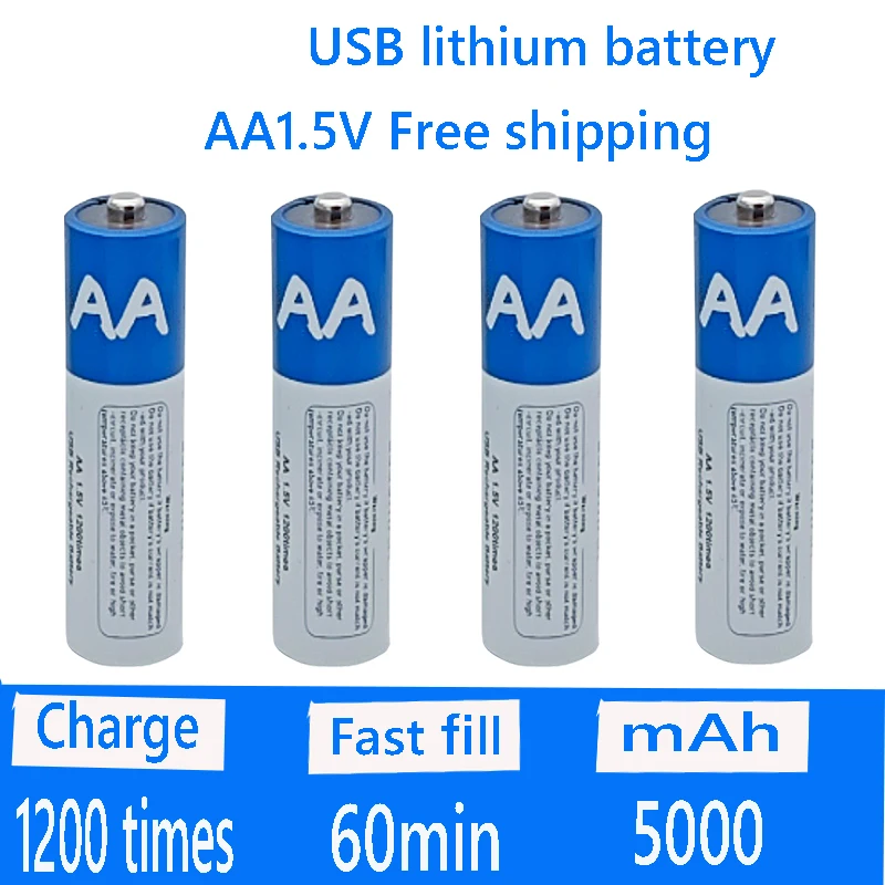 AA-Battery-1-5V-5000mAh-AA-Rechargeable-Li-ion-Battery-With-USB-Cable ...