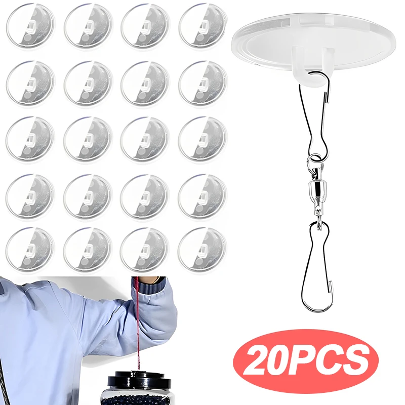 20PCS-Transparent-2cm-Suction-Hook-Ceiling-Strong-Traceless-Small-Disc ...