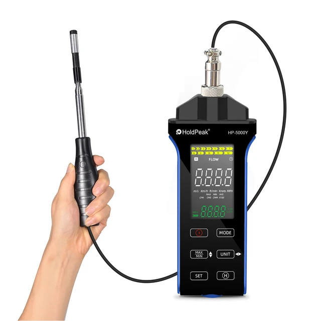 Hot Wire Anemometer, Handheld CMM CFM Meter, Air Flow Velocity Meter ...
