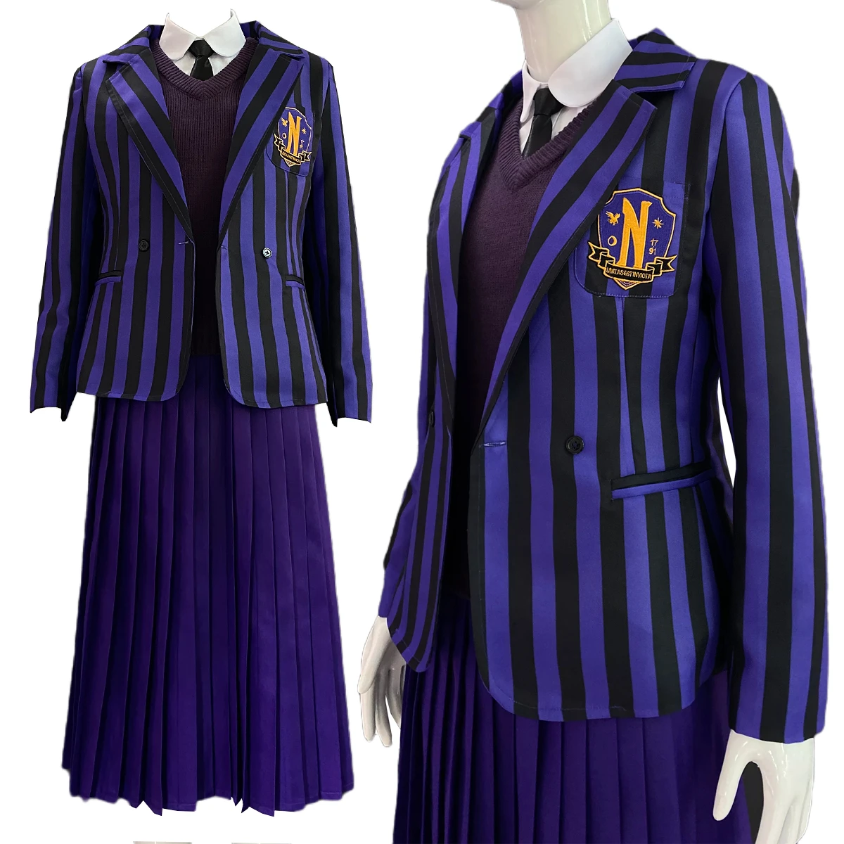 Dress Wednesday Uniform School | Enid Wednesday Cosplay Sweater ...
