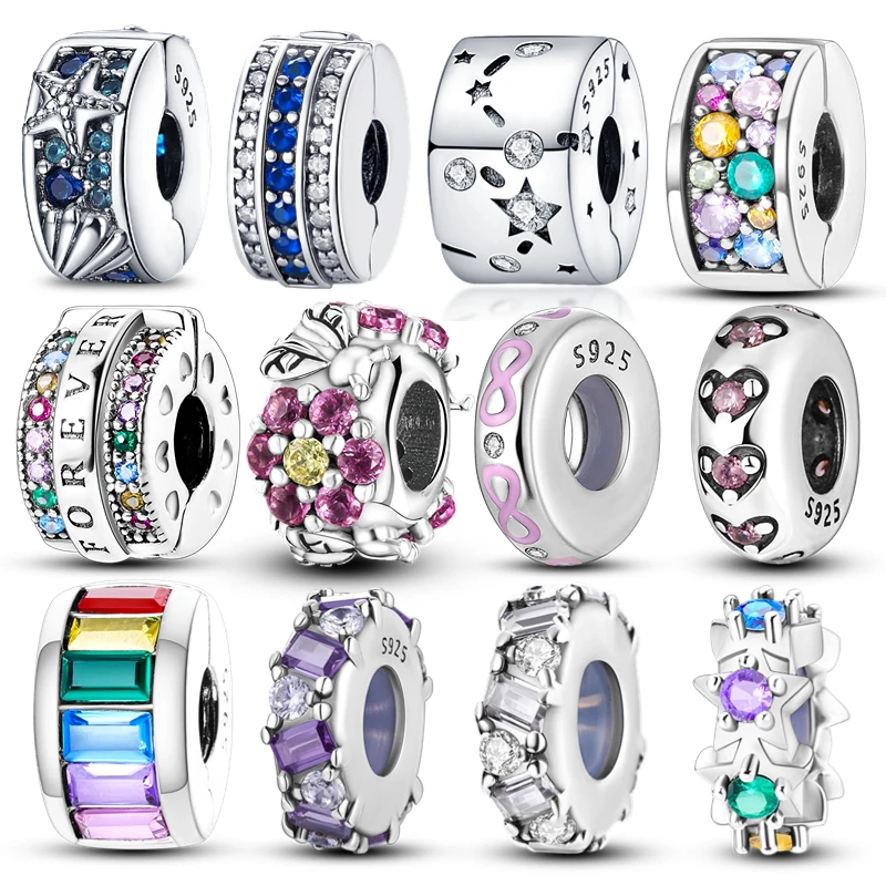 100-Real-S925-Sterling-Silver-Safety-Buckle-Charms-Fit-Original-Pandora ...