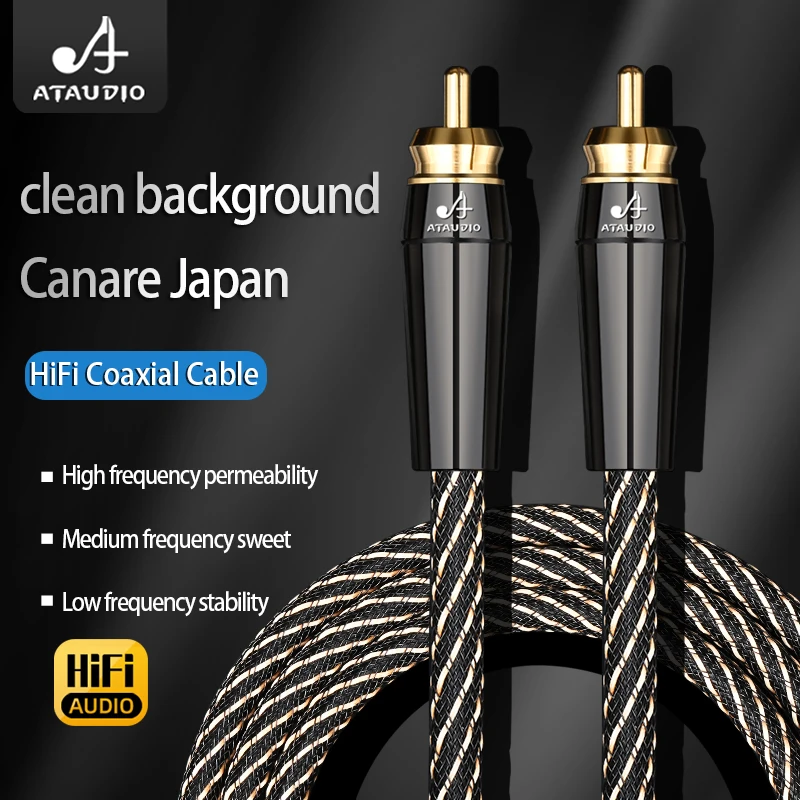 Ataudio HiFi RCA Coaxial Audio Cable Hi-End Rca to Rca Male SPDIF ...