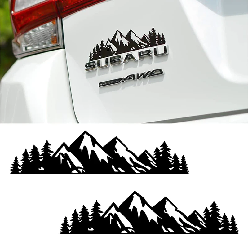 2pcs-Mountain-Tree-car-body-decoration-stickers-vinyl-waterproof ...