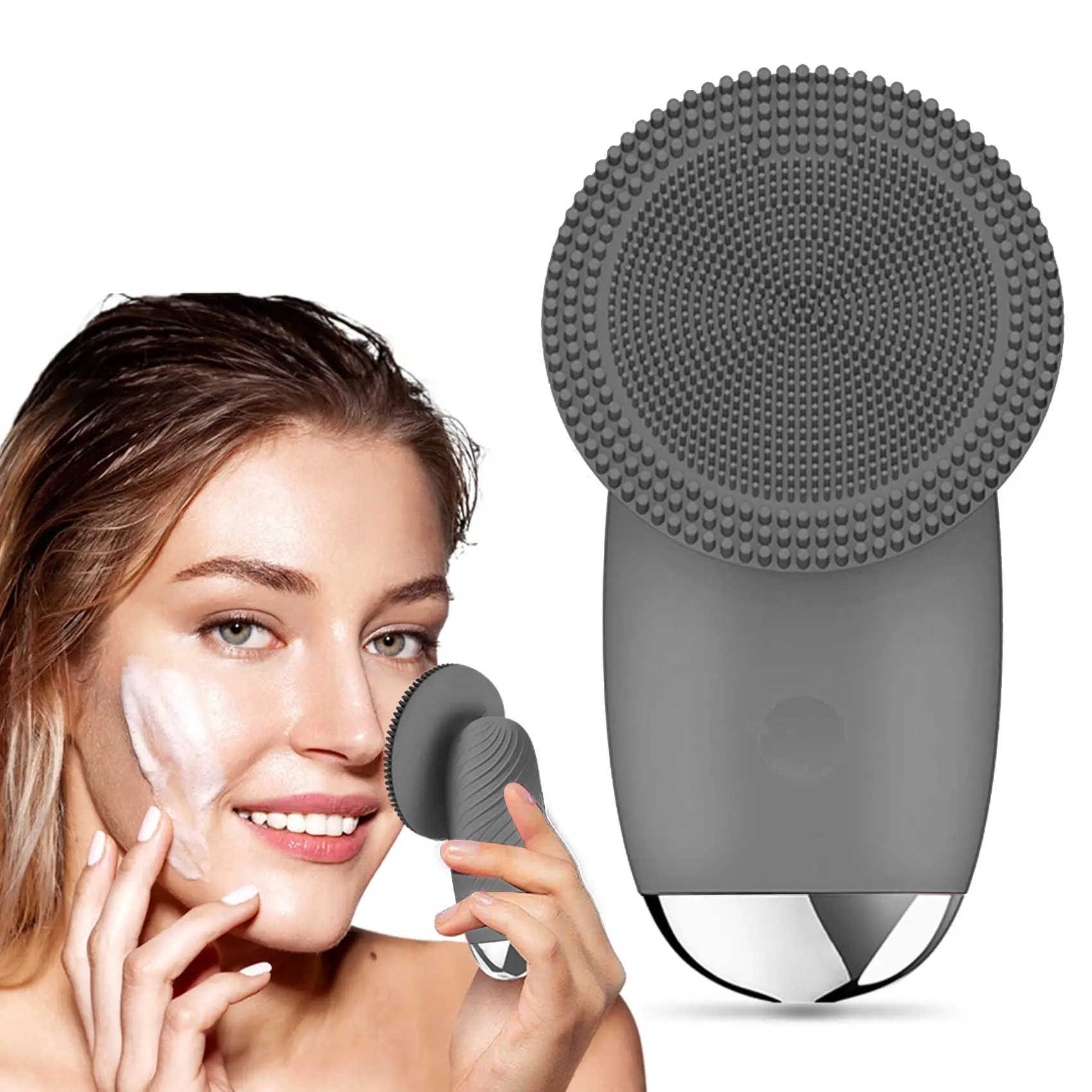 Electric-Silicone-Facial-Cleansing-Brush-Sonic-Face-Brush-Massager-for ...