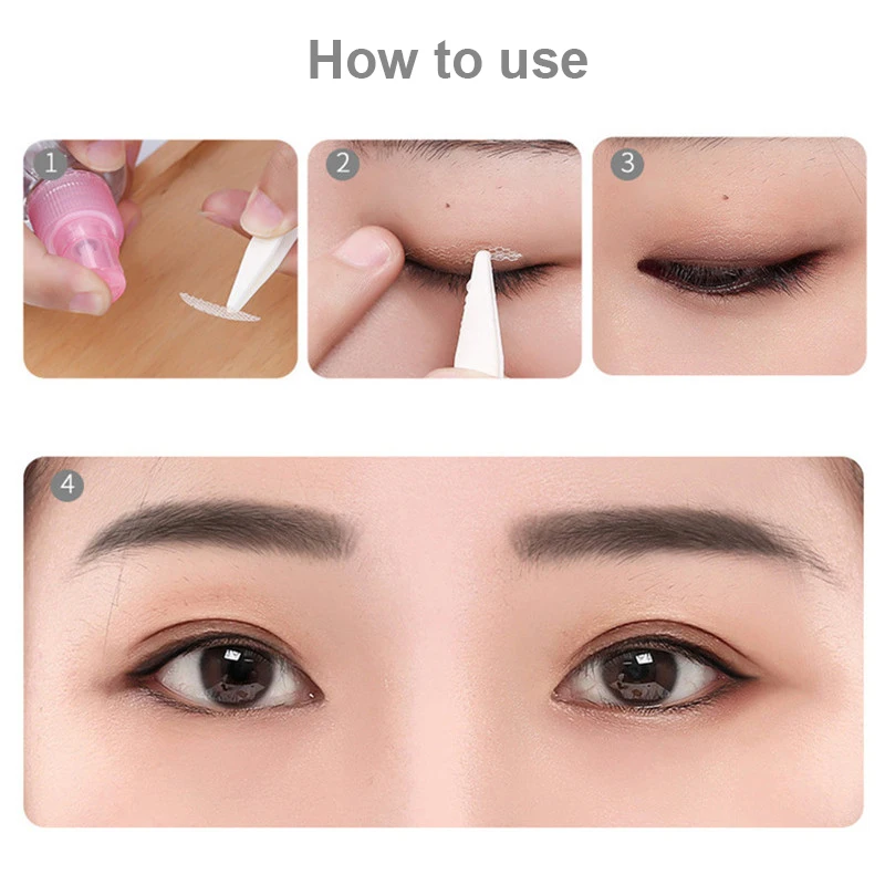 여성용 보이지 않는 자가 접착 눈꺼풀 테이프 스티커 자연스러운 아이 리프트 메쉬 레이스 투명 이중 티몬