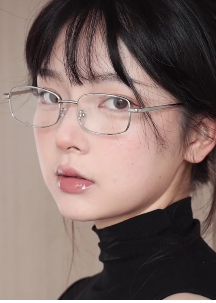 Silver-square-frame-eyeglasses-rectangular-small-frame-metal-eye-frames ...