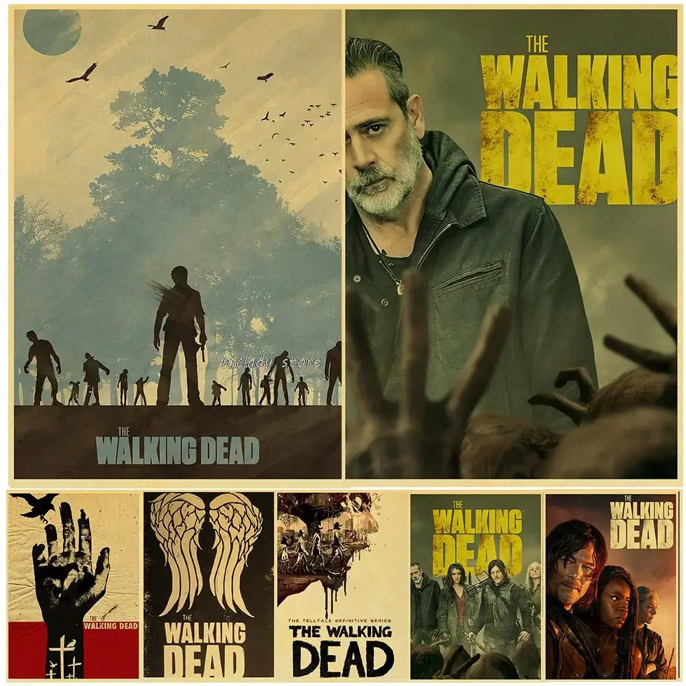 Poster-Vintage-Kraft-Paper-Printing-Walking-Dead-Fashion-Vintage-Room ...