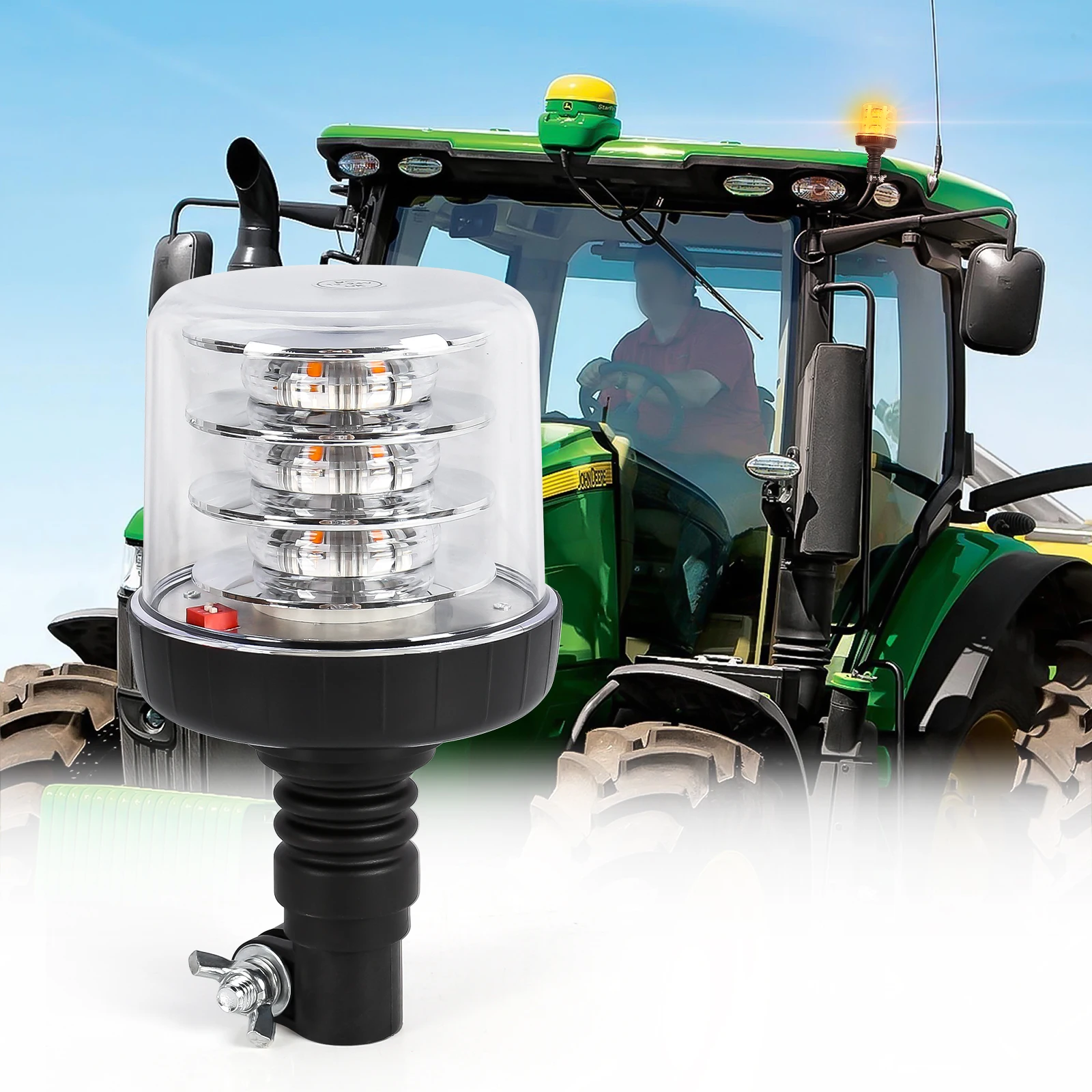 360 Degree Rotating Beacon Warning Light For Car Truck Agriculture Boat ...