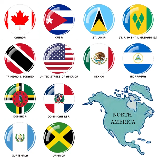 North American Flags With Names