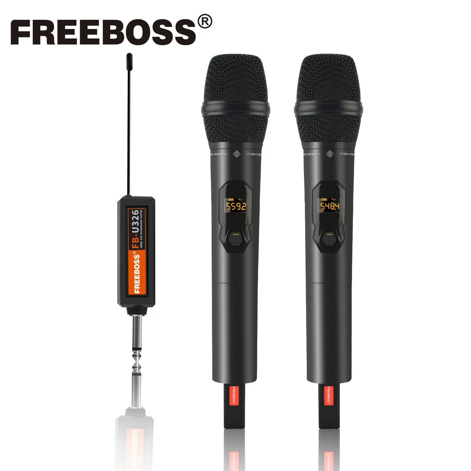 FREEBOSS-Wireless-Microphone-Adjustable-Frequency-30m-UHF-Handheld ...