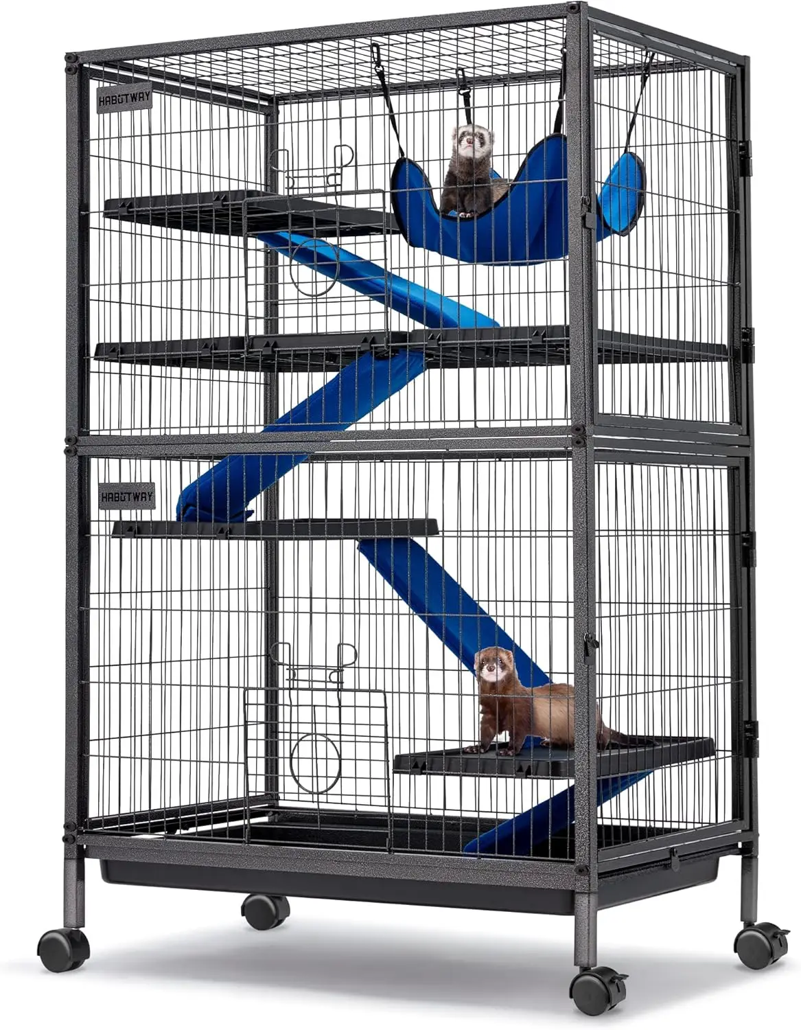 Metal-Small-Animal-Cages-Rolling-Chinchilla-Cage-with-Removable-Ramps ...