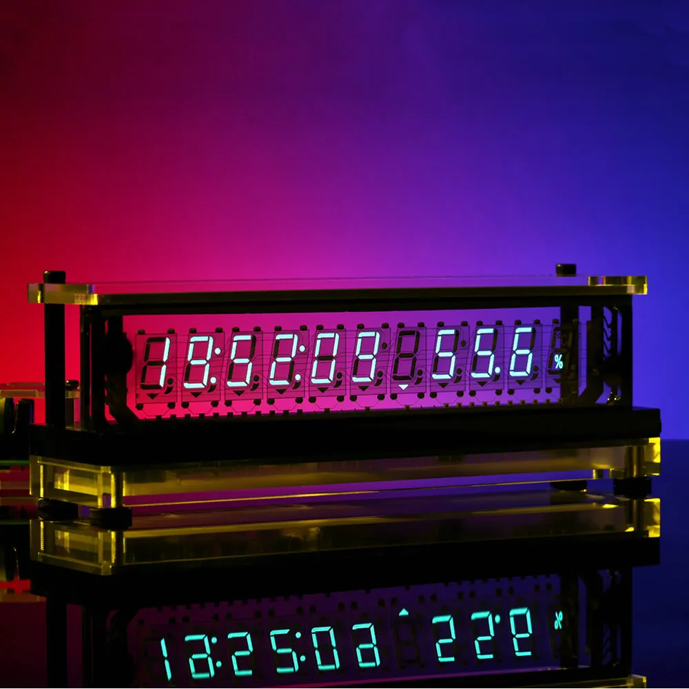 Analog-IV18-Transparent-Base-VFD-Screen-Clock-Retro-Glow-Tube-Clock ...