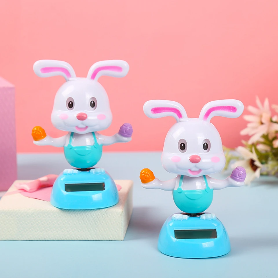 Solar Dancing Bunny Car Dashboard Toy – Wobbling Easter Rabbit Ornament ...