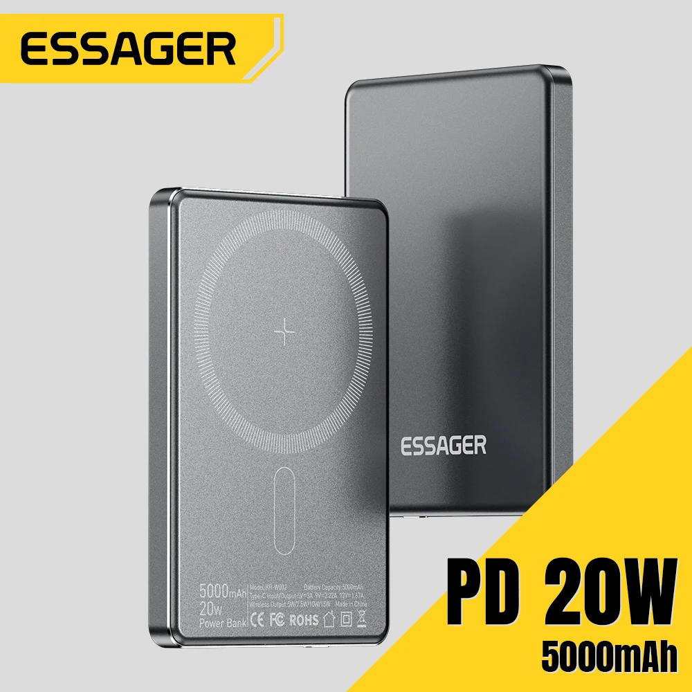 Essager-Thin-Power-Bank-carregador-magn-tico-sem-fios-carregador-de ...