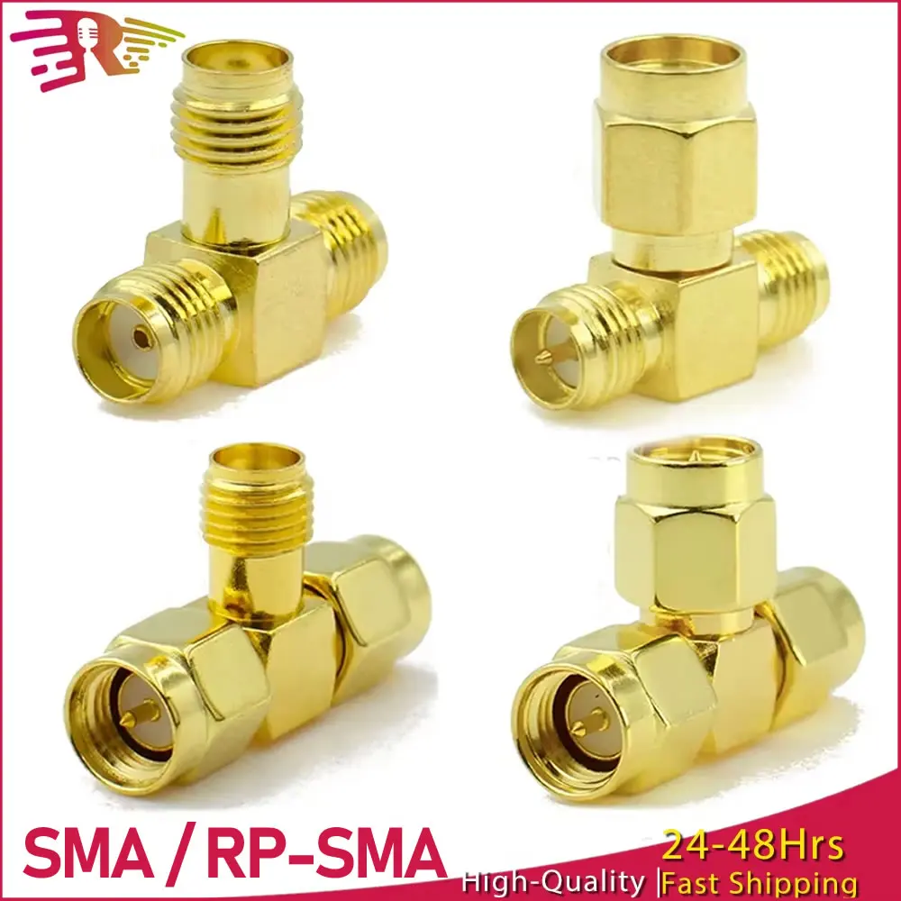 1pcs SMA RPSMA to Dual Two RP-SMA Adapter 2 Male Female 3 Way RF ...