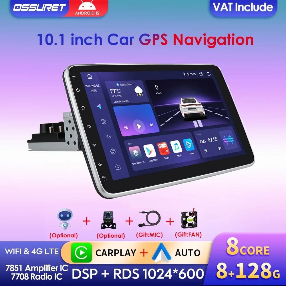 10.1'' Octa Core Autoradio Android 12 Universal Car Radio Multimedia ...