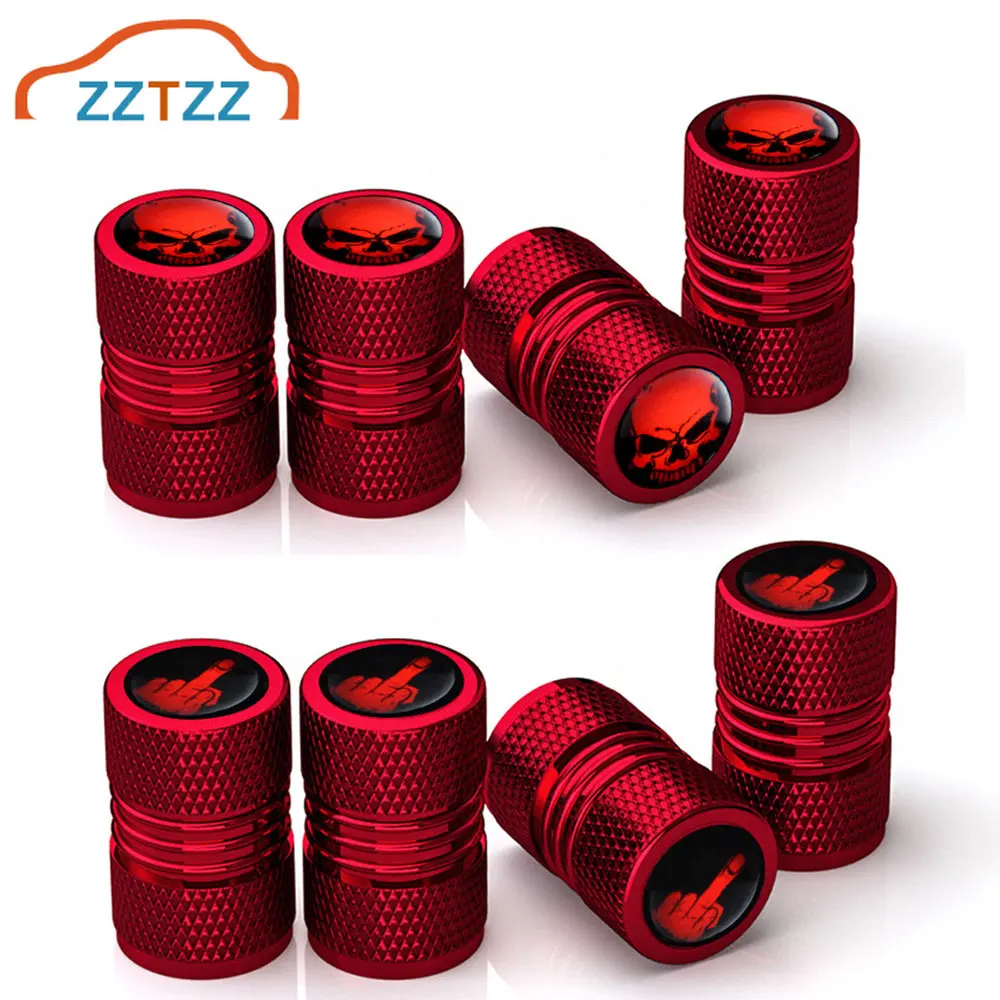 4Pcs-New-Funny-Skull-finger-Logo-Aluminum-Tire-Stem-Valve-Caps-Car-Tire ...