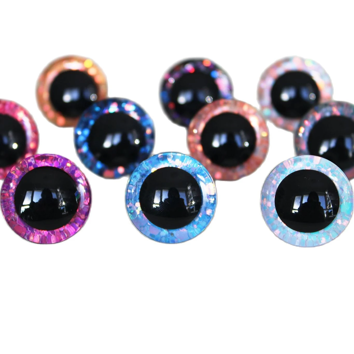 20pcs 9mm to 35mm craft eyes New fashion super 3D glitter toy safety ...