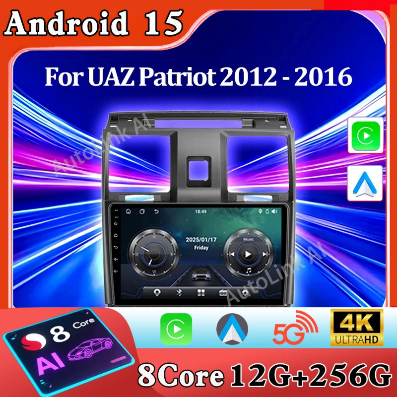 สําหรับ UAZ Patriot 2012 - 2016 ไร้สาย Android Auto Car เครื่องเล่น ...
