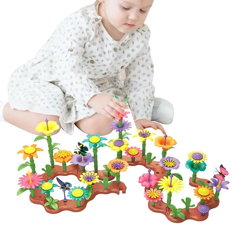 Build Flowers Toy Kids Girl Flower Garden Building Toys Toys ...