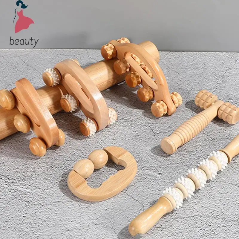 1Pc Wood Roller Body Reflexology Acupuncture Therapy Meridians Scrap ...