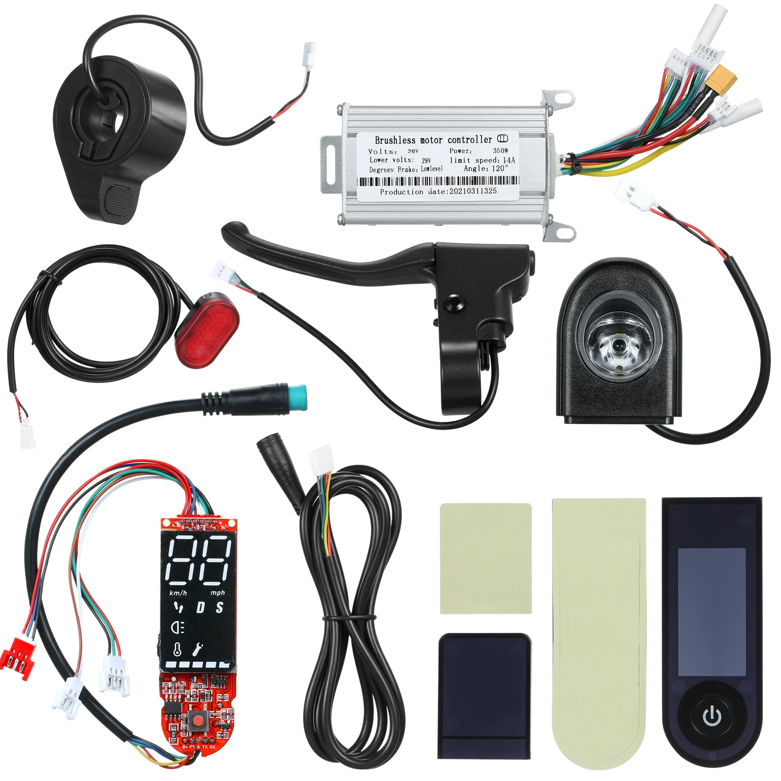 Electric-Scooter-36V-350W-Brushless-Motor-Controller-Set-with-Digital ...