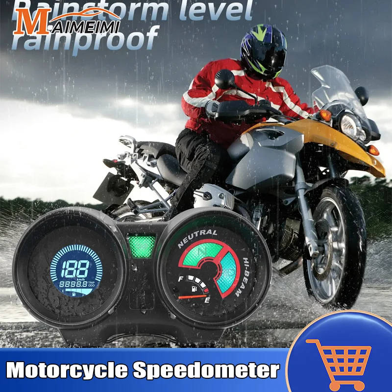 Motorcycle-Digital-Speedometer-7-Colors-Backlight-Speed-Gauge-MPH-Oil ...