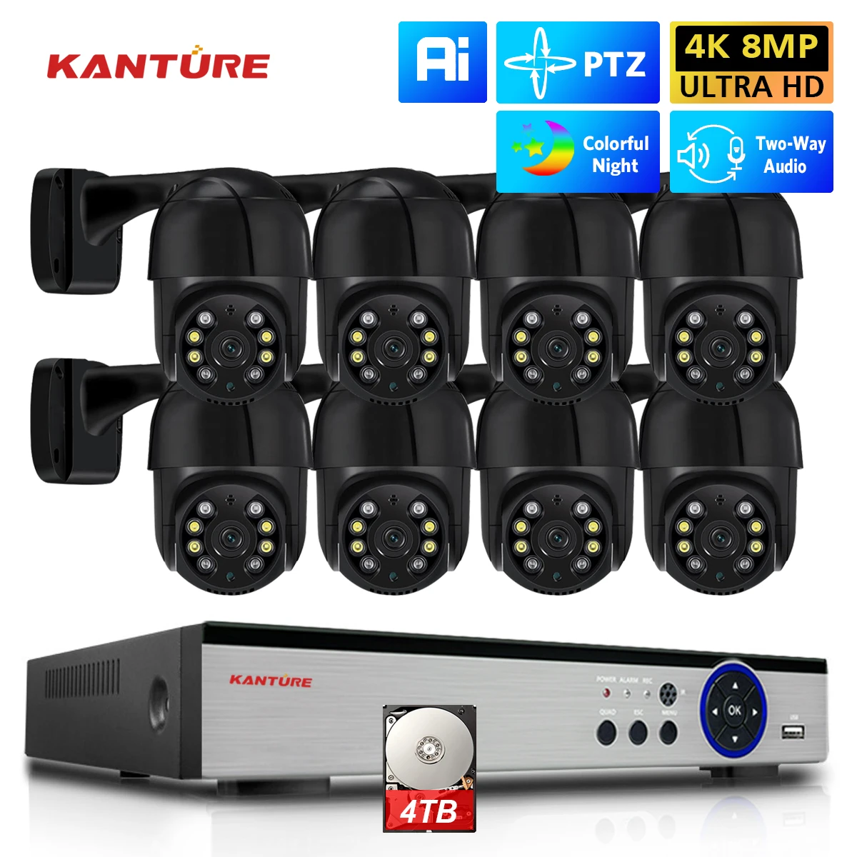 H-265-8CH-4K-PTZ-Security-POE-IP-Camera-System-5MP-Human-Detection-Auto ...