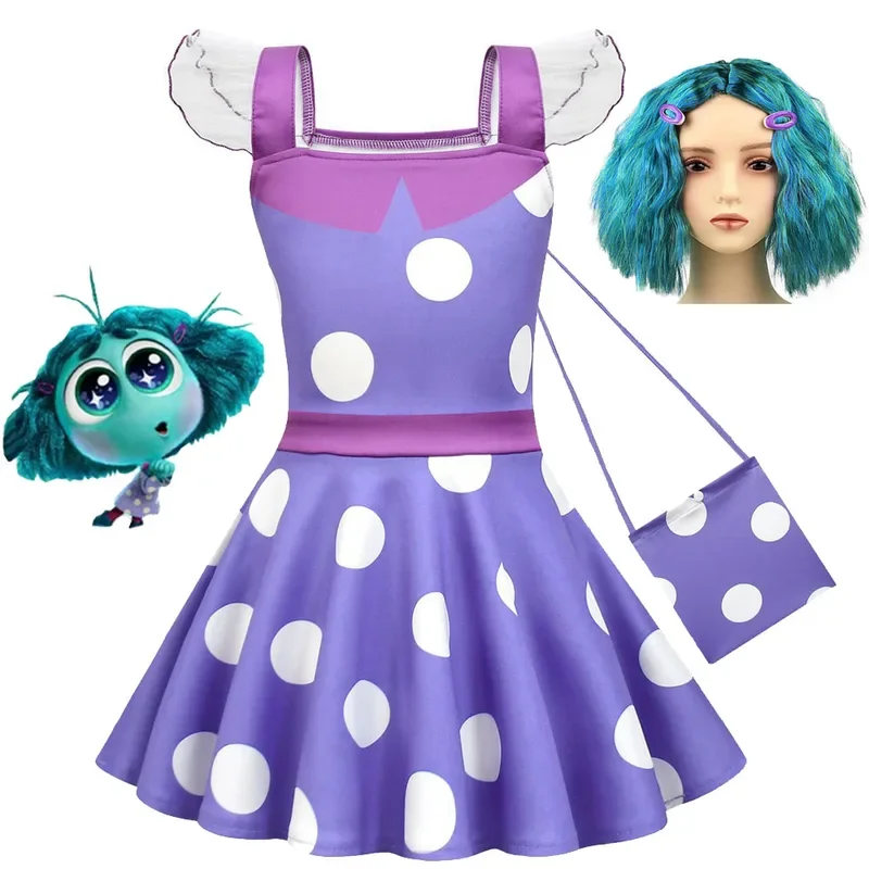 Inside-Out-envy-Cosplay-Costume-Princess-dress-wig-bag-for-kids-girls ...