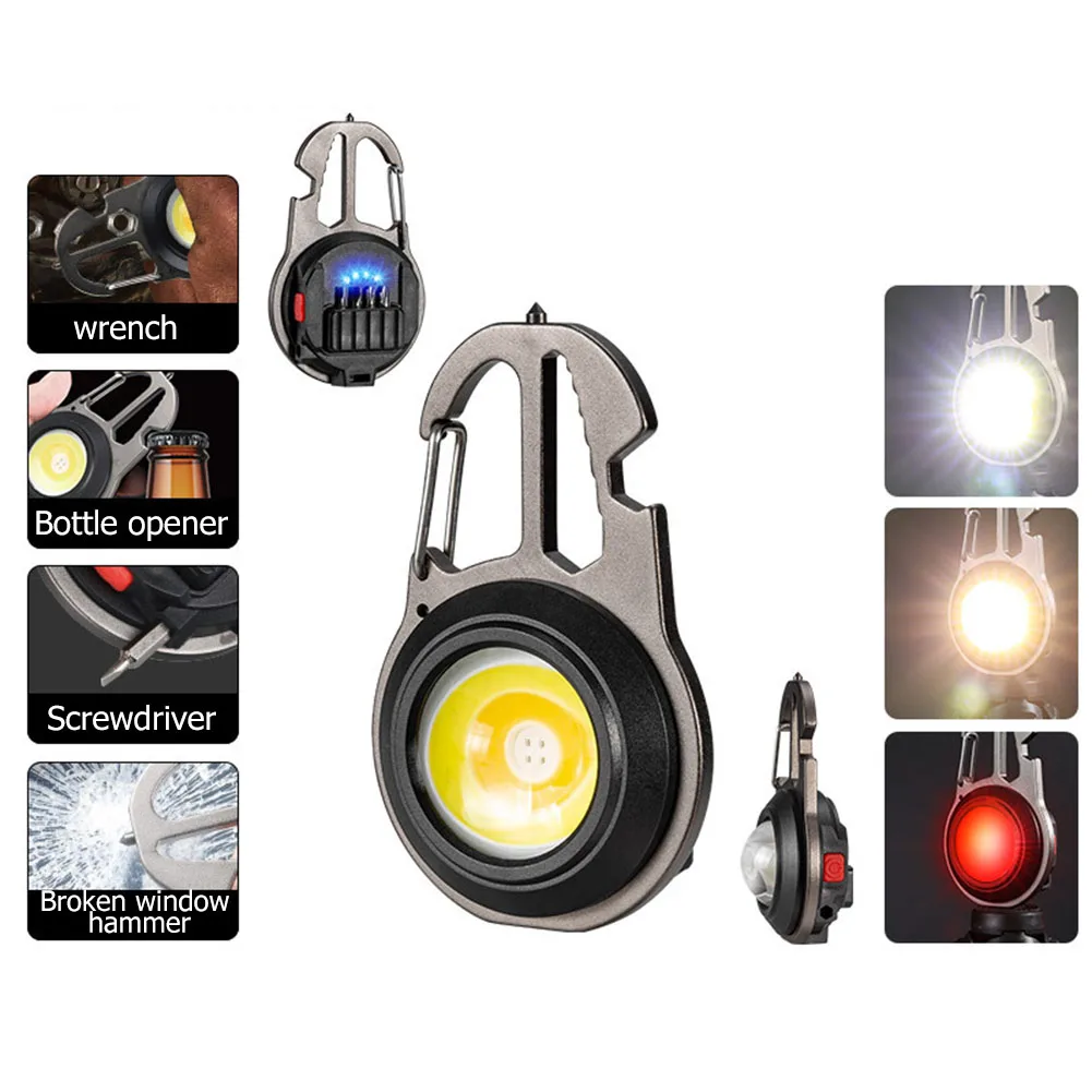 500LM-7-Modes-Outdoor-Mini-LED-Flashlight-Keychain-Portable-USB ...