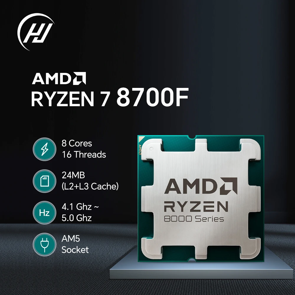 AMD Ryzen 7 8700F 8 núcleos 16 hilos 5GHz nuevo procesador de ...
