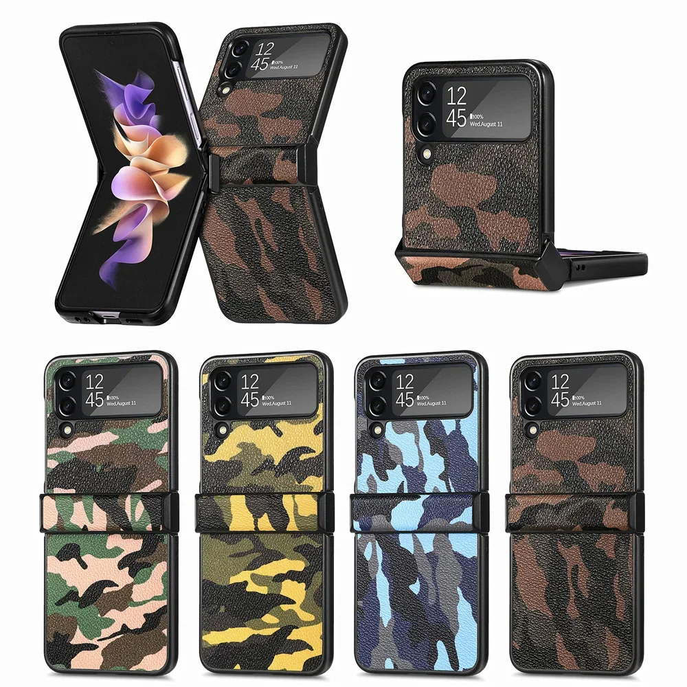 For-Galaxy-ZFlip-3-4-Luxury-Camouflage-Magnetic-Phone-Case-For-Samsung ...