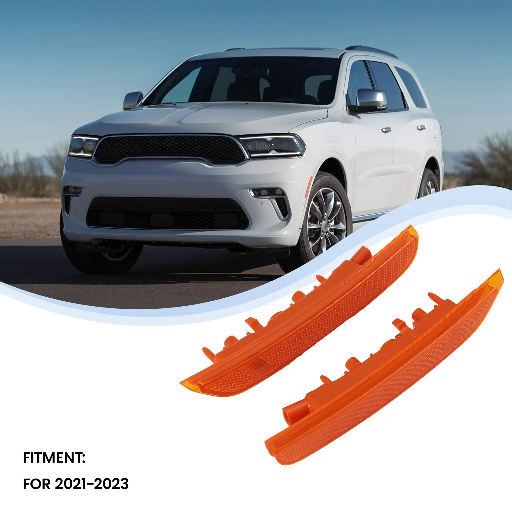 Front Left+Right Bumper Side Marker Light Lamp Fender Reflector For ...