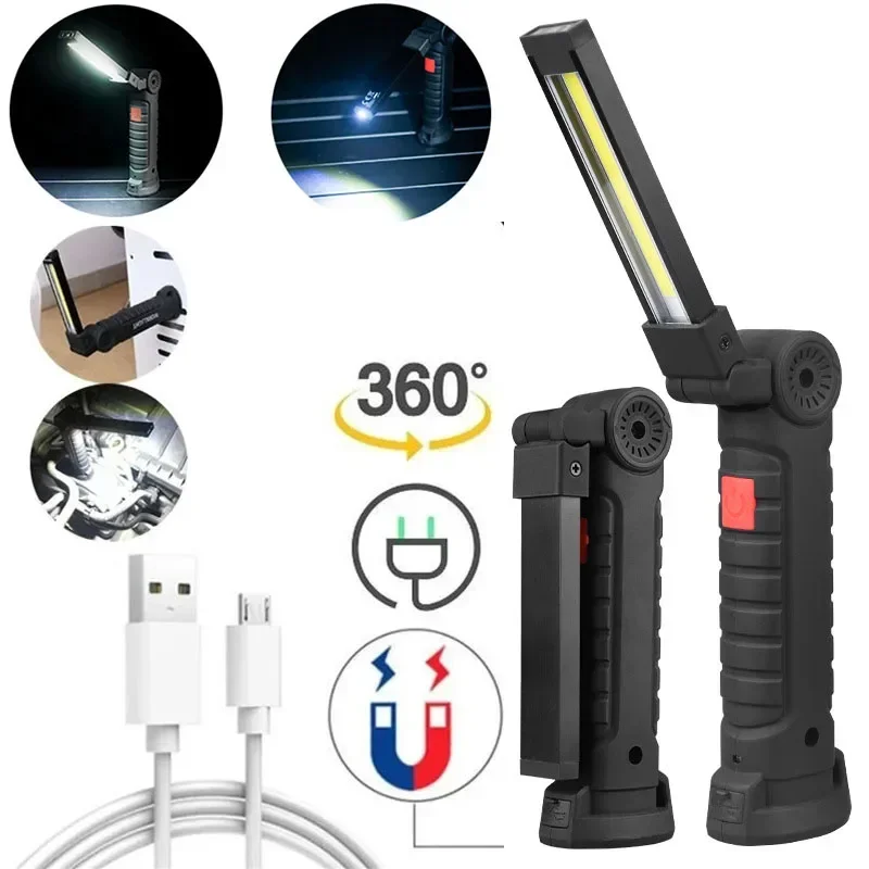 Portable-LED-Work-Light-USB-Rechargeable-Flashlight-Foldable-Magnetic ...