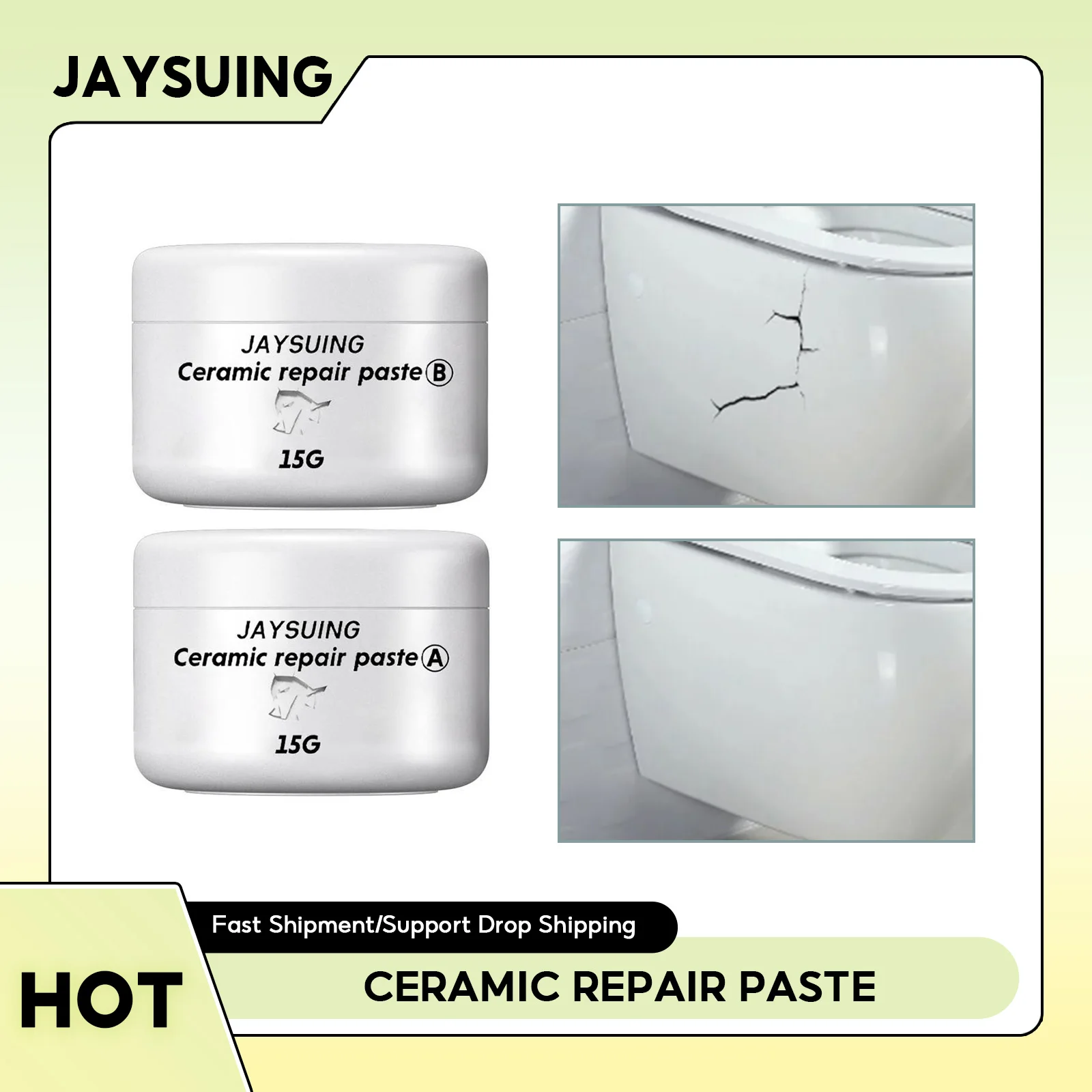 Ceramic Repair Paste Tub Tile Shower Repair Kit AB Glue White Porcelain ...