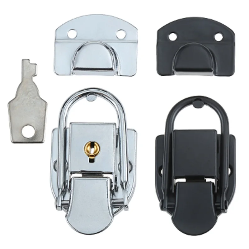 1Set Metal Box Latch Hasp with/without Key Silver/Black Safety Lock ...