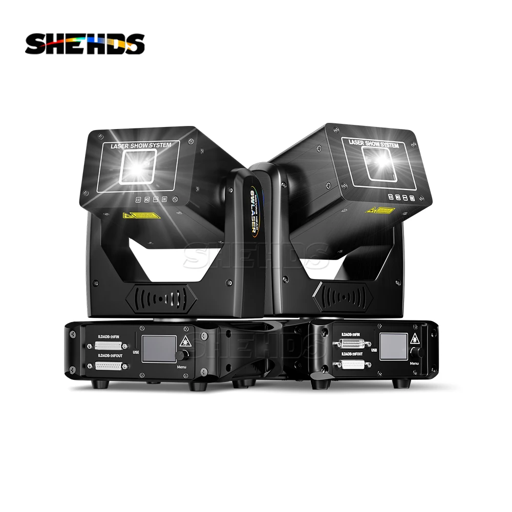 SHEHDS 6W Moving head Laser 20KPPS Animation Effects DMX Control Arctic Canopy Effect For DJ ...